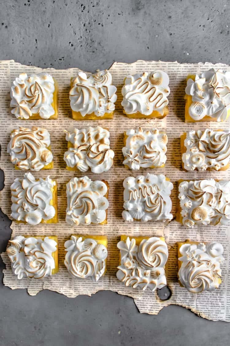 Lemon Meringue Bars, an easy sweet and sour dessert