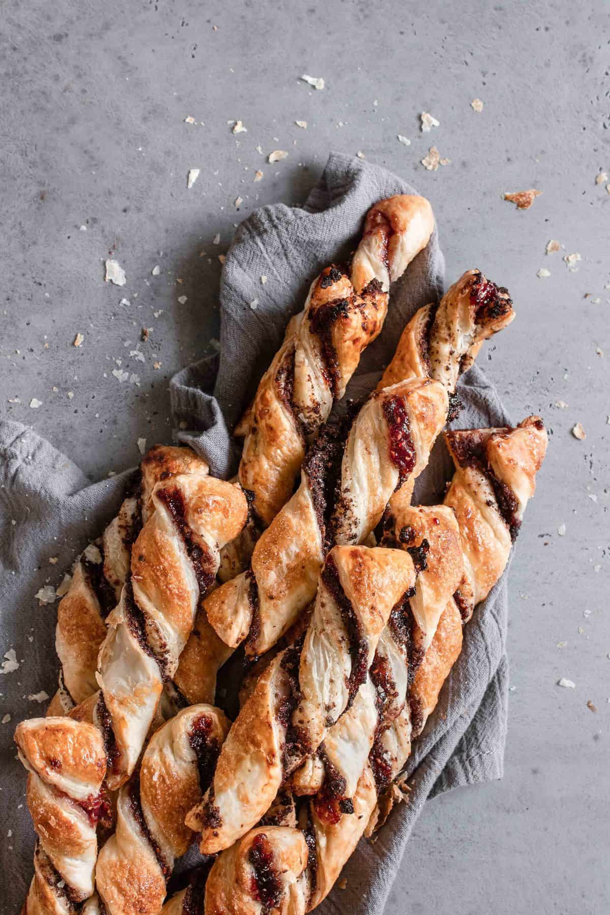 PuffPastry Twists With Cake Crumbs. Buttery flaky fast and easy.
