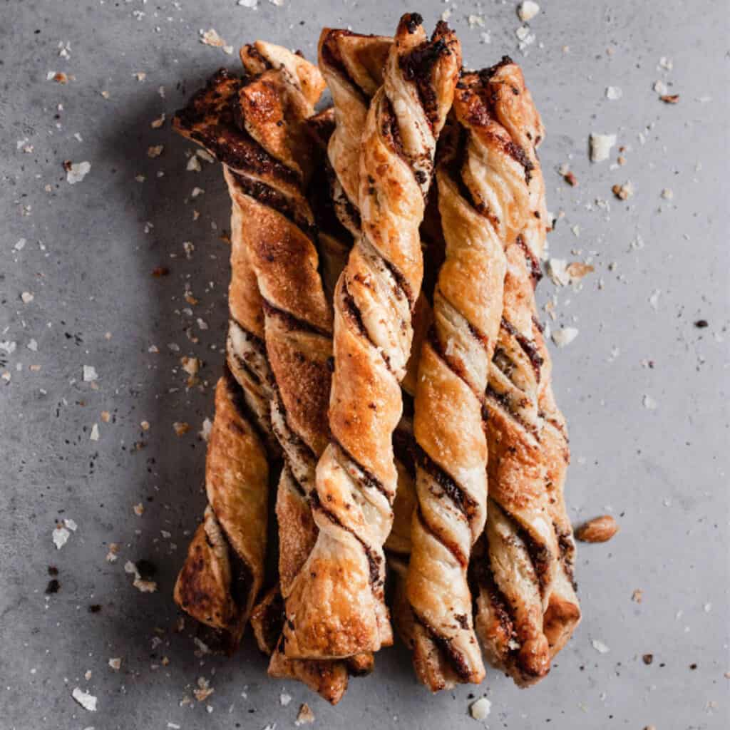 PuffPastry Twists With Cake Crumbs. Buttery flaky fast and easy.