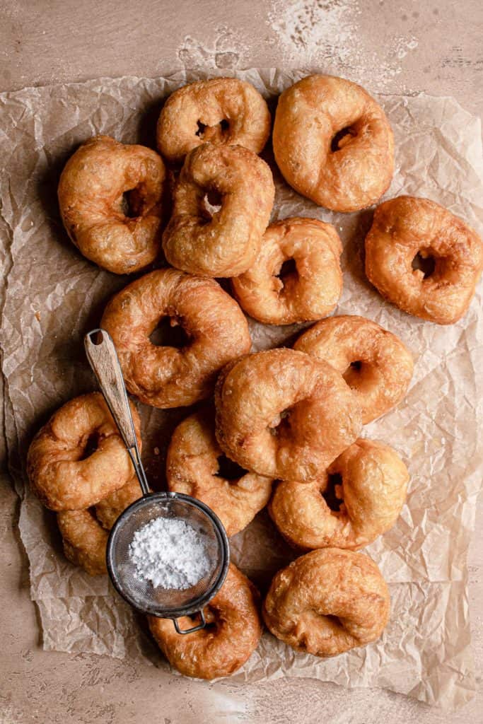Sfenj Moroccan donuts are made of a sticky unsweetened dough