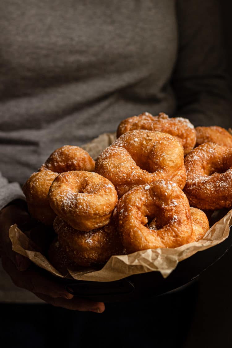 Sfenj Moroccan donuts are made of a sticky unsweetened dough