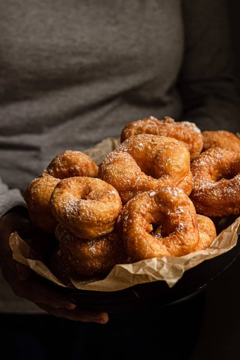 Sfenj Moroccan donuts are made of a sticky unsweetened dough