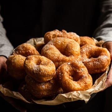 Sfenj Moroccan donuts are made of a sticky unsweetened dough