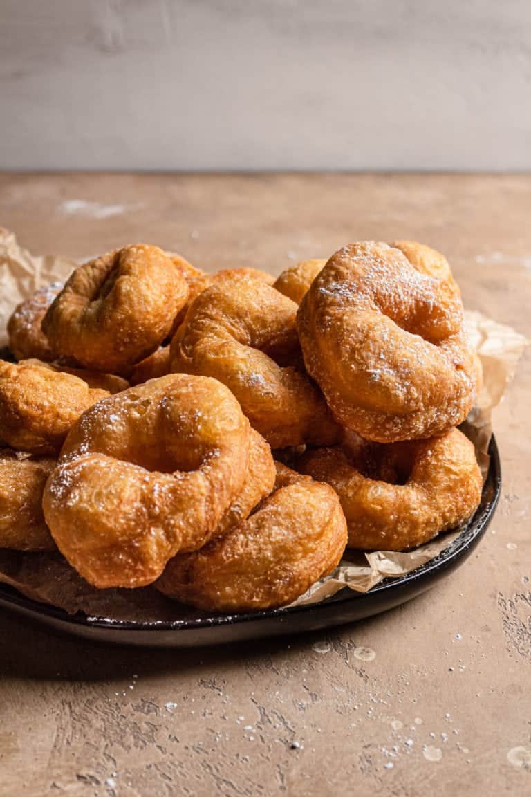 Sfenj Moroccan donuts are made of a sticky unsweetened dough