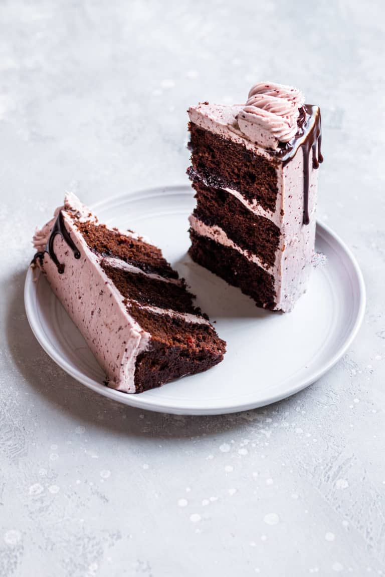 Chocolate Cherry cake is a tender and moist cake bursting with chocolate.