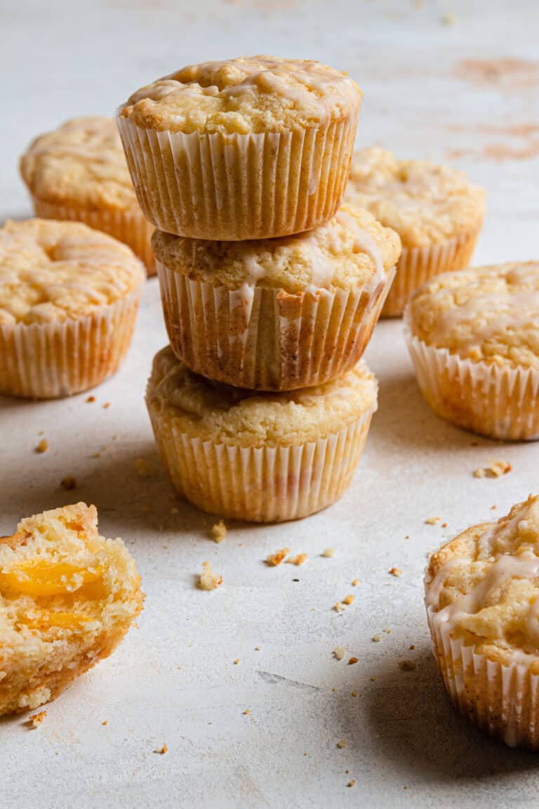 Peach Muffins soft, tender and moist. Easy and fast.