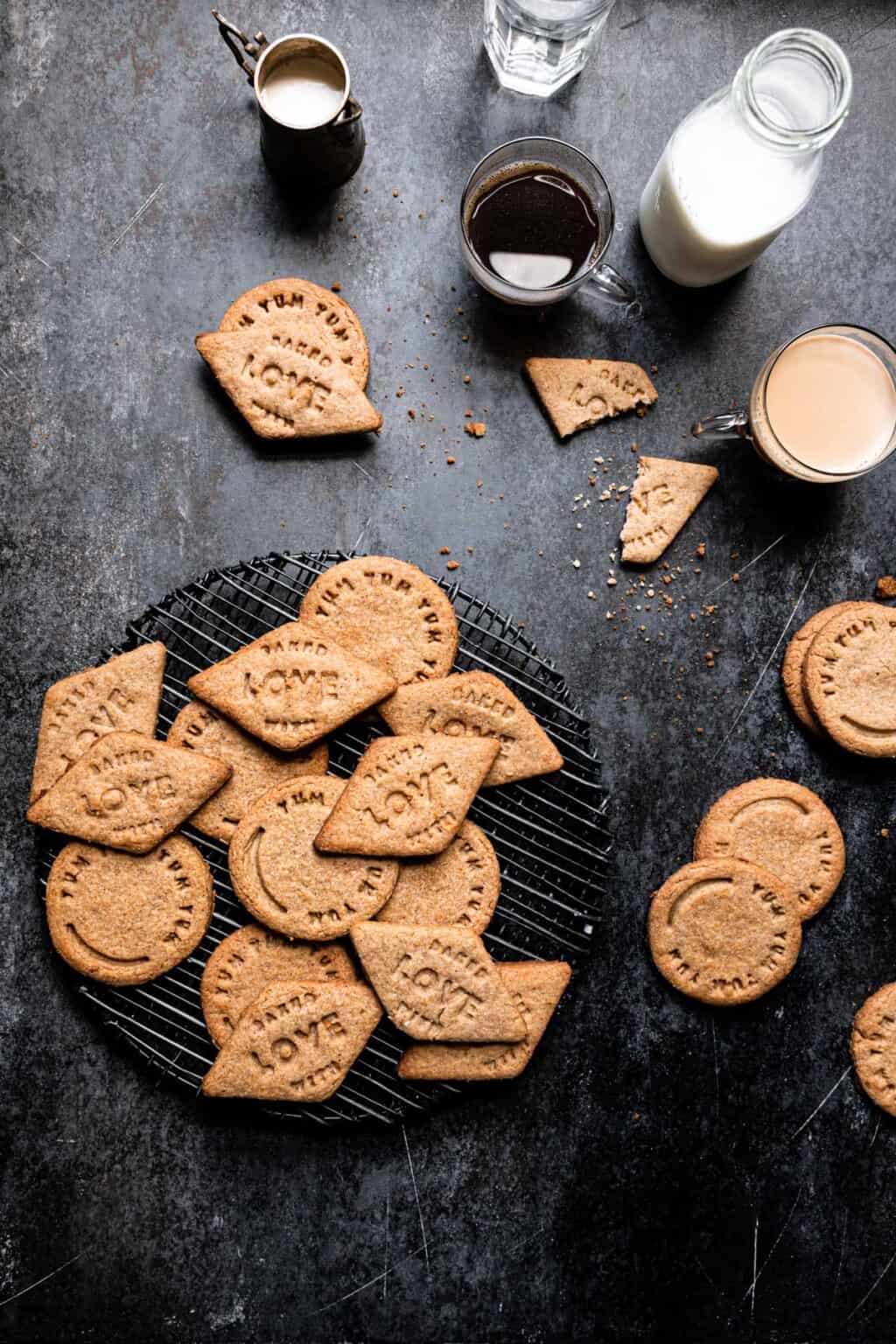 Rye shortbread cookies, easy to make and made with 100% rye flour.