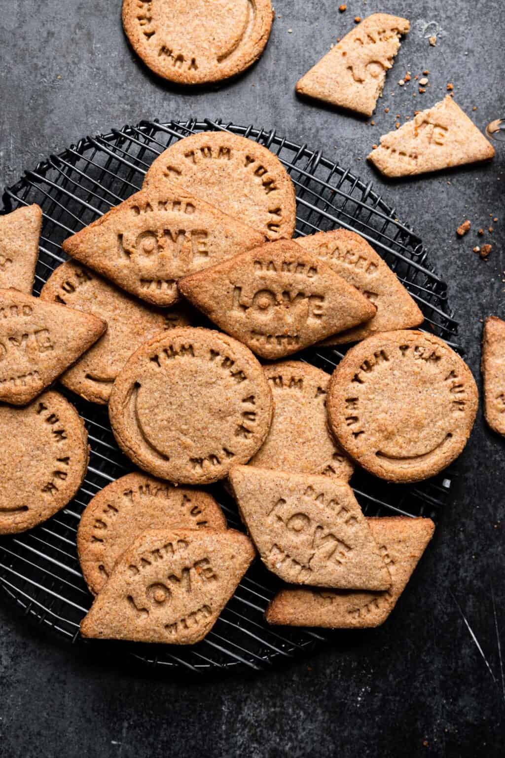 Rye shortbread cookies, easy to make and made with 100% rye flour.