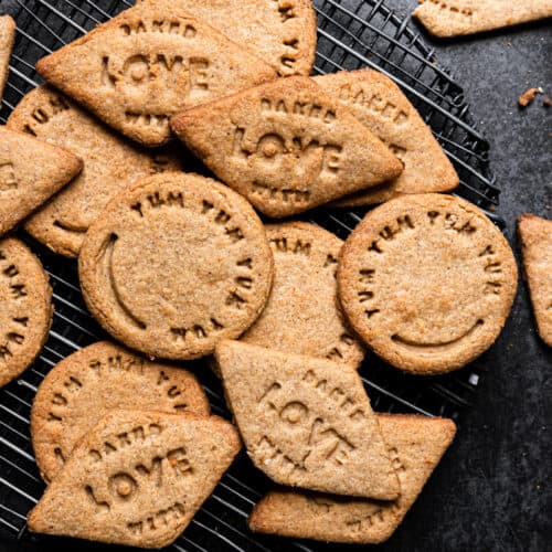 Rye shortbread cookies, easy to make and made with 100% rye flour.