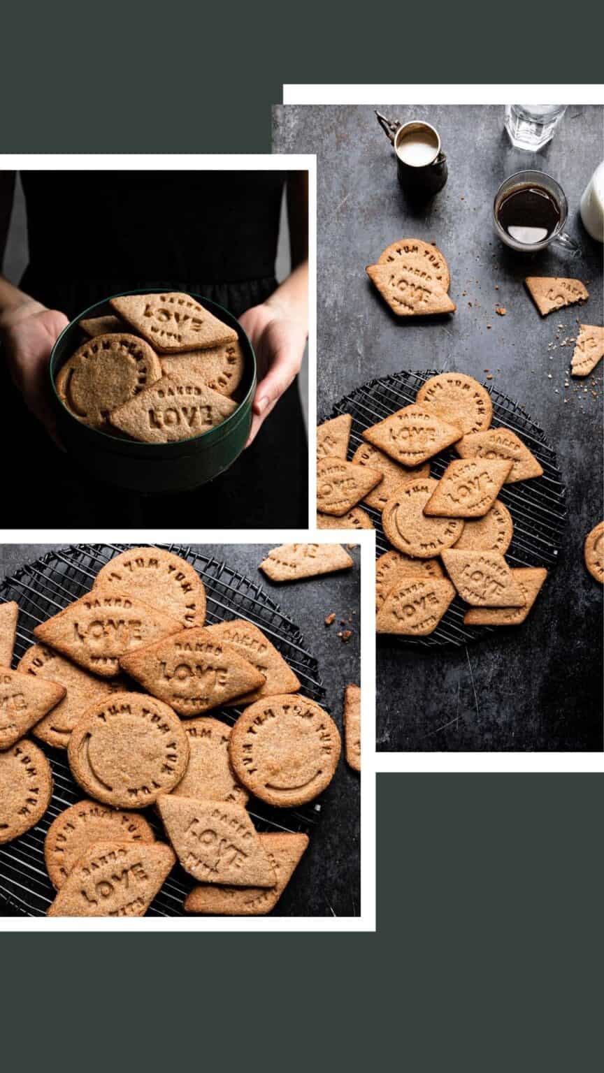 Rye shortbread cookies, easy to make and made with 100% rye flour.