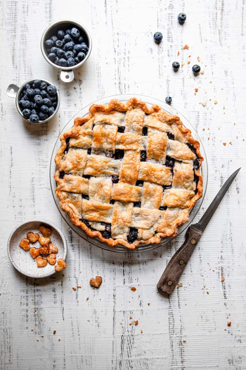 Blueberry Lavender Pie it is so indulging yet light and fresh.