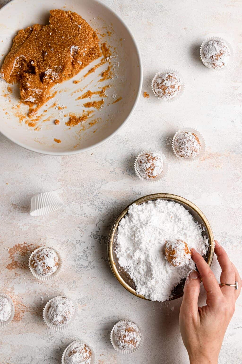 Moroccan Peanuts cookies, coated with sugar and spices.