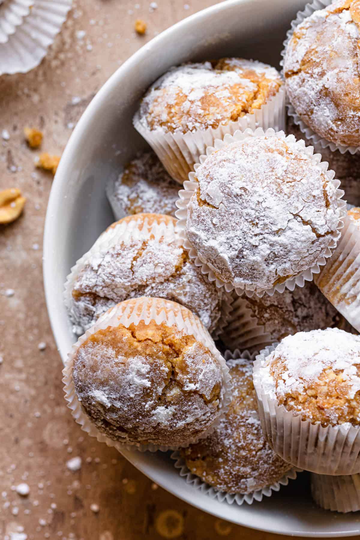 Moroccan Peanuts cookies, coated with sugar and spices.