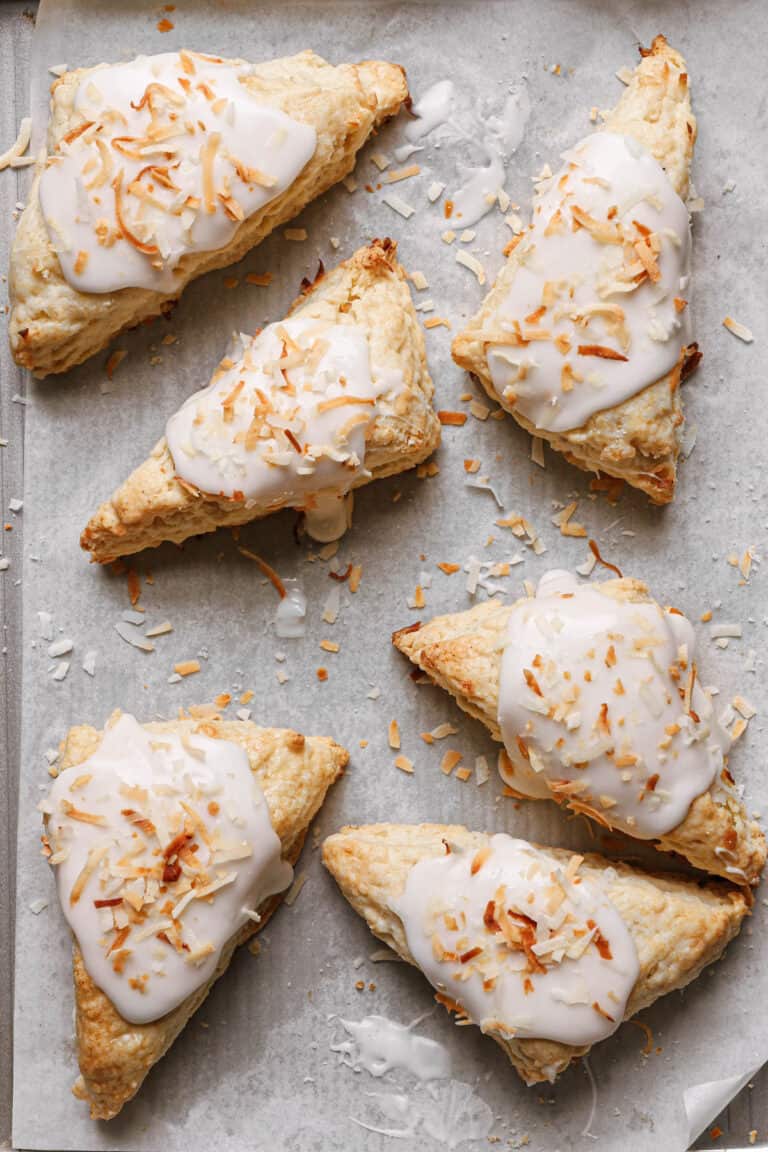 Coconut scones, tender and soft scones made with cocont milk