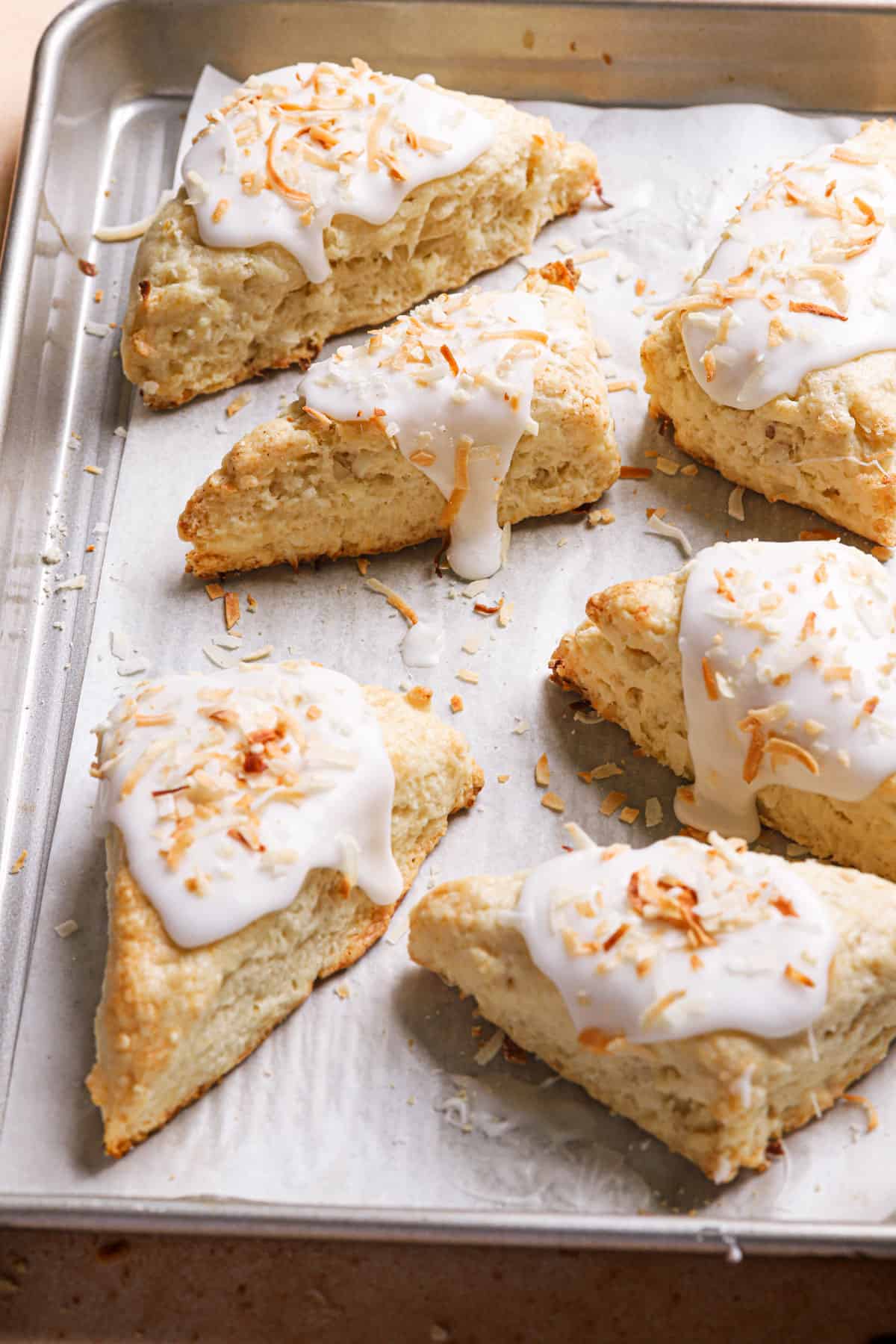 Coconut scones, tender and soft scones made with cocont milk