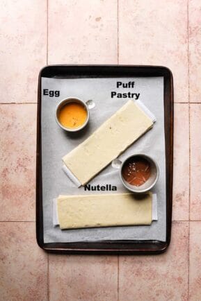 Easy chocolate puff pastry croissants (rugelach) recipe