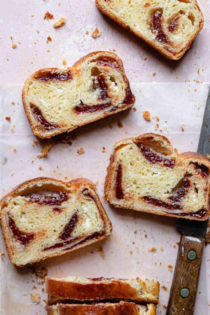 Cheese Babka swirled with Guava paste, a delicious combo