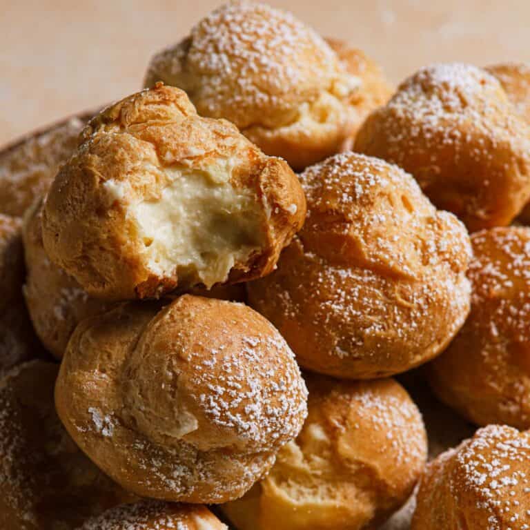 Italian Cream Puffs, Bignè di San Giuseppe with Crema Pasticcera