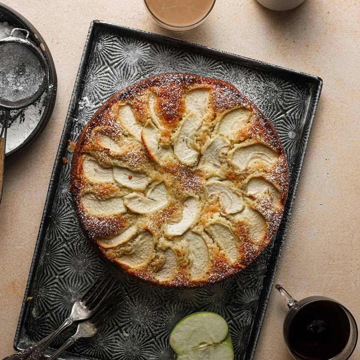 Tender and Moist Italian apple cake (Torta Di Mele)