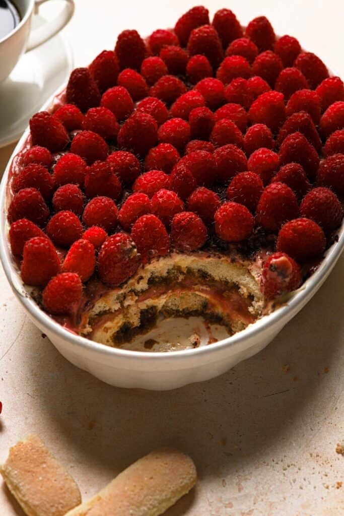 Raspberry Tiramisu, No Bake Easy Dessert