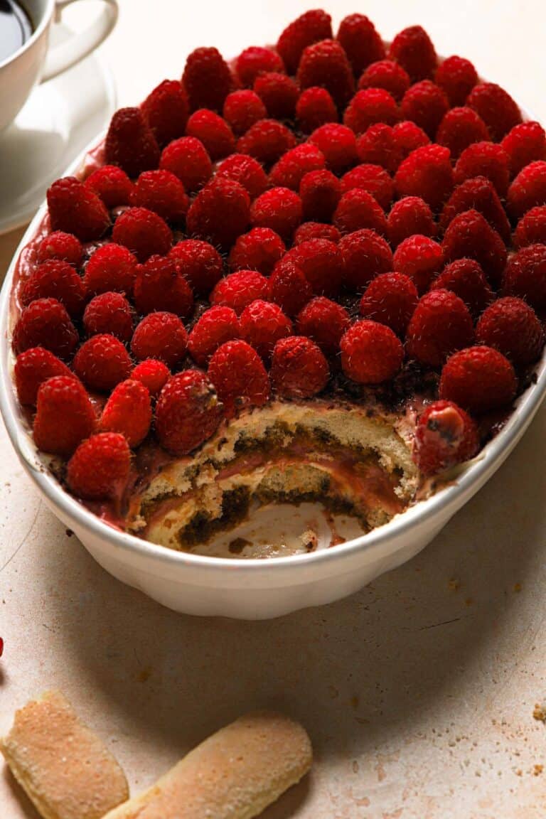 Raspberry Tiramisu, No Bake Easy Dessert