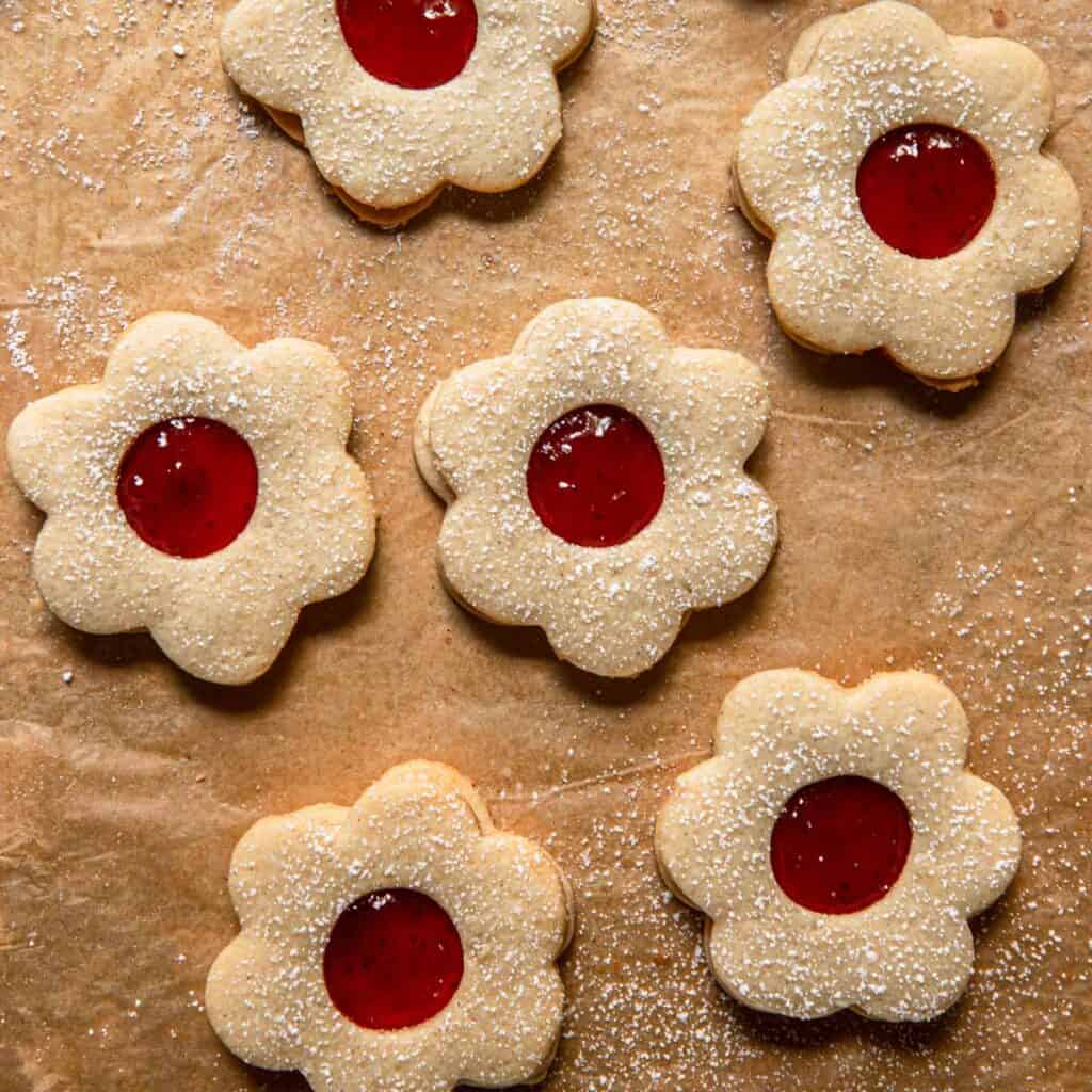 strawberry jam cookies, a nostalgic shortbread delight