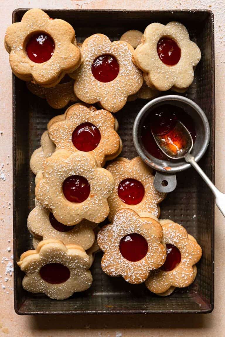 strawberry jam cookies, a nostalgic shortbread delight