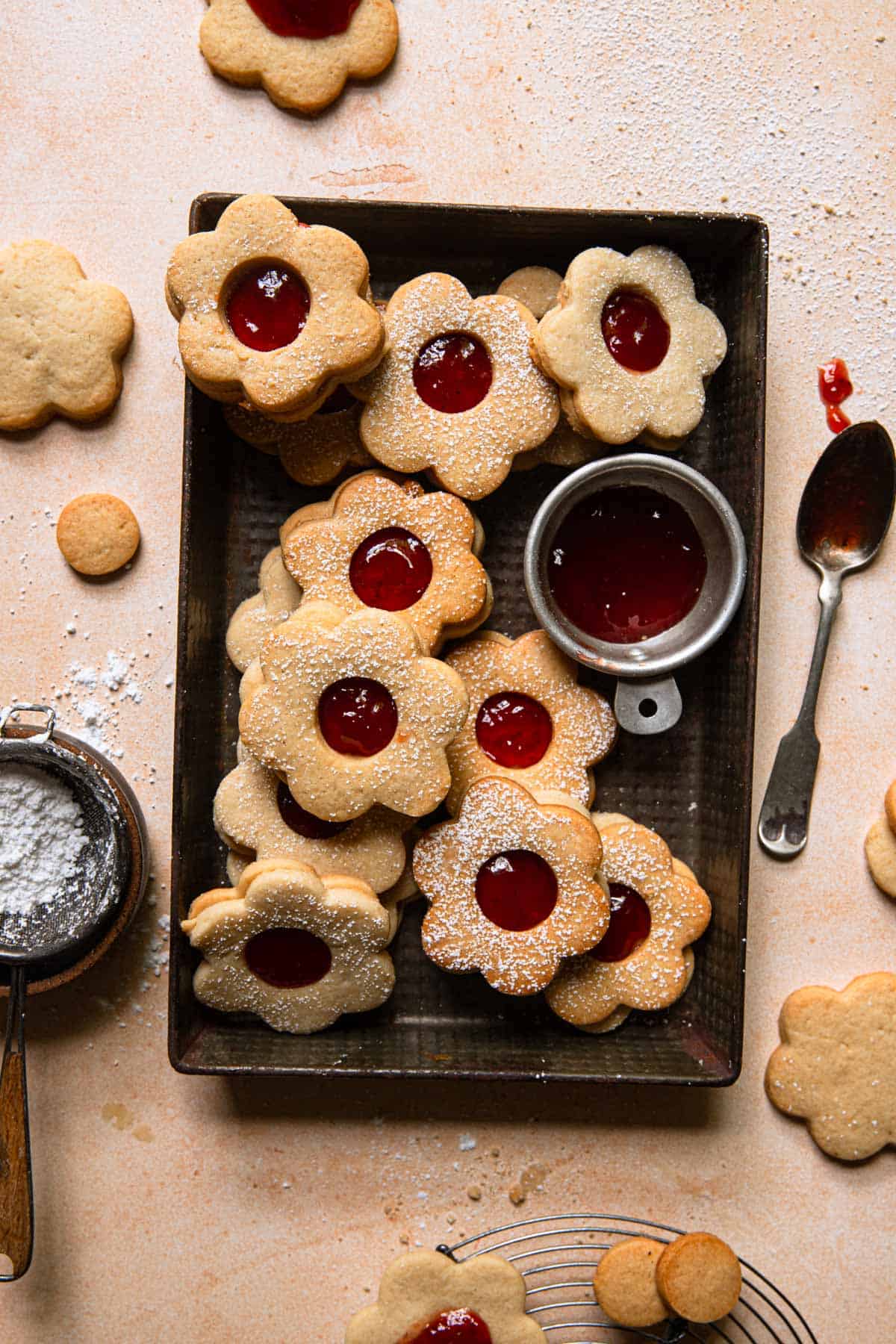 strawberry jam cookies, a nostalgic shortbread delight