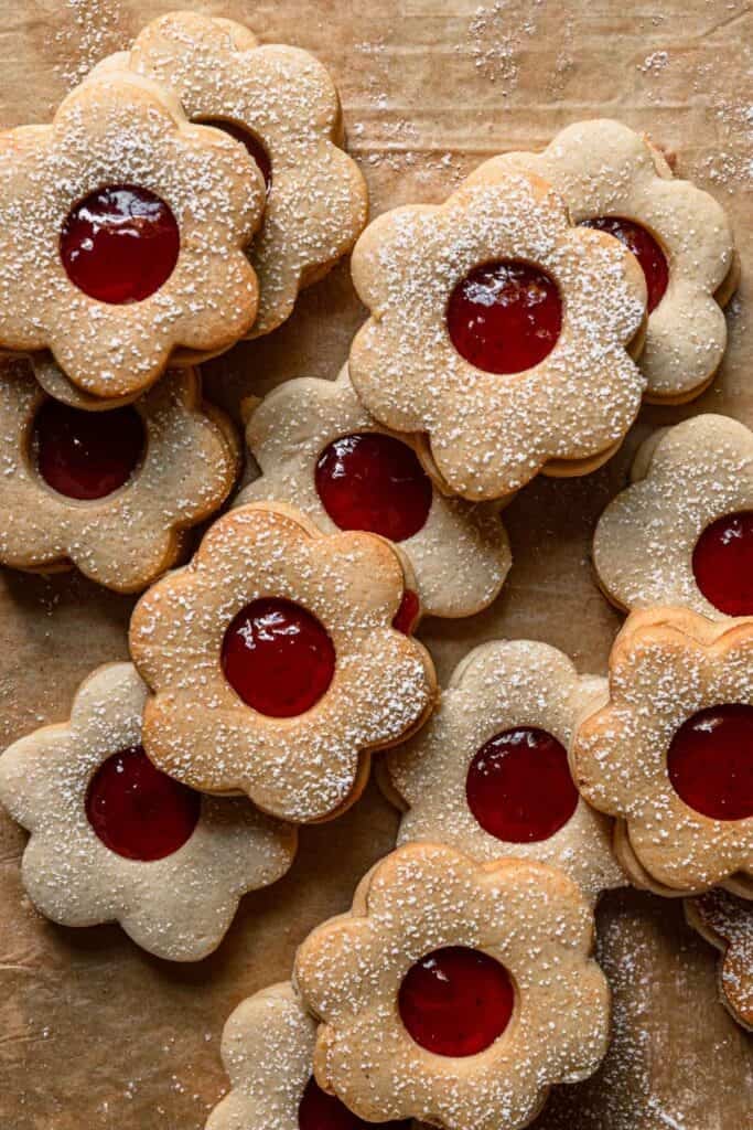 strawberry jam cookies, a nostalgic shortbread delight