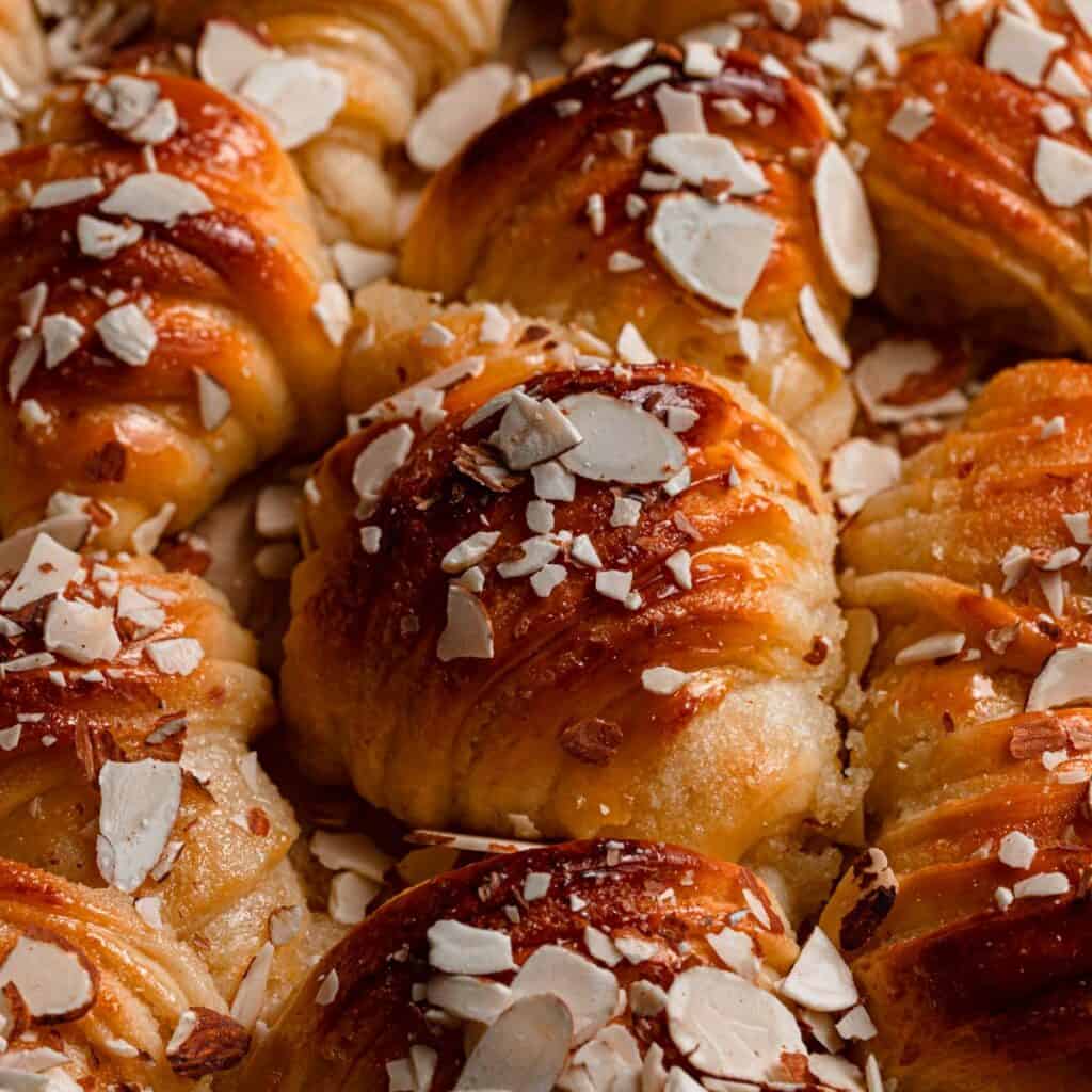 Almond Rugelach, Israeli Style (yeasted dough)