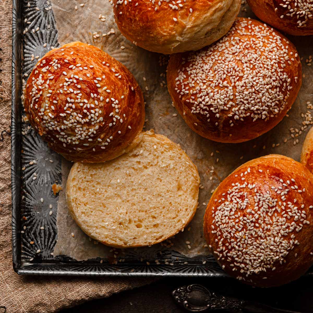 Brioche Hamburger Buns - Easy Homemade Recipe