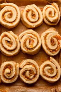 Sweet orange butter and marmalade rolls